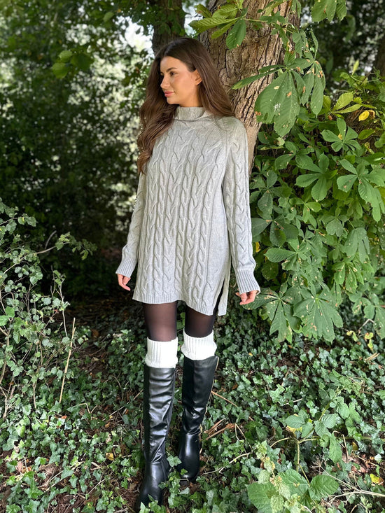 Cable Knit Jumper Dress - Cozy Knitwear – AALKAMI.London